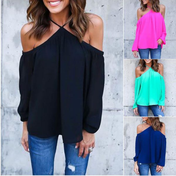 COLD SHOULDER HALTER TOP TUNIC BLOUSE *SALES* | ADDICTED2FASHION
